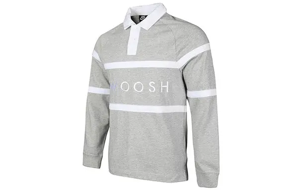 Nike Alphabet Embroidered Rugby Gray Polo Shirt