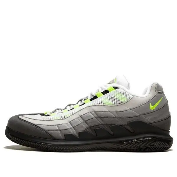 Nike Court Vapor Rf X Air Max 95 "neon" Low Top Sneakers - Black/volt-neon
