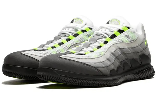 Nike Court Vapor Rf X Air Max 95 "neon" Low Top Sneakers - Black/volt-neon