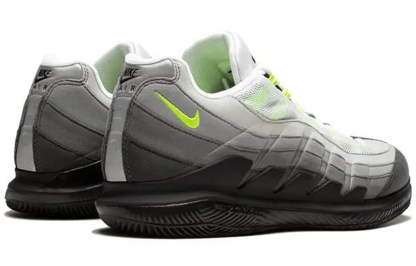 Nike Court Vapor Rf X Air Max 95 "neon" Low Top Sneakers - Black/volt-neon