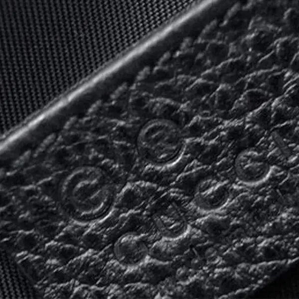 Gucci Logo Leather Trimmed Nylon Backpack - Black