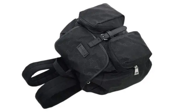 Gucci Logo Leather Trimmed Nylon Backpack