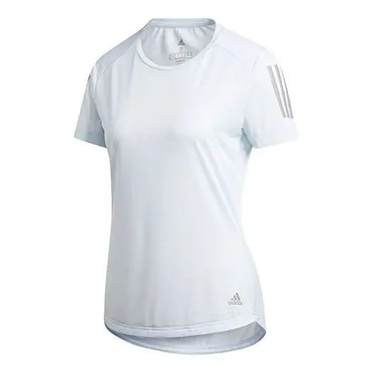Adidas Own The Run Short Sleeve Performance Tee - Light Sky Blue