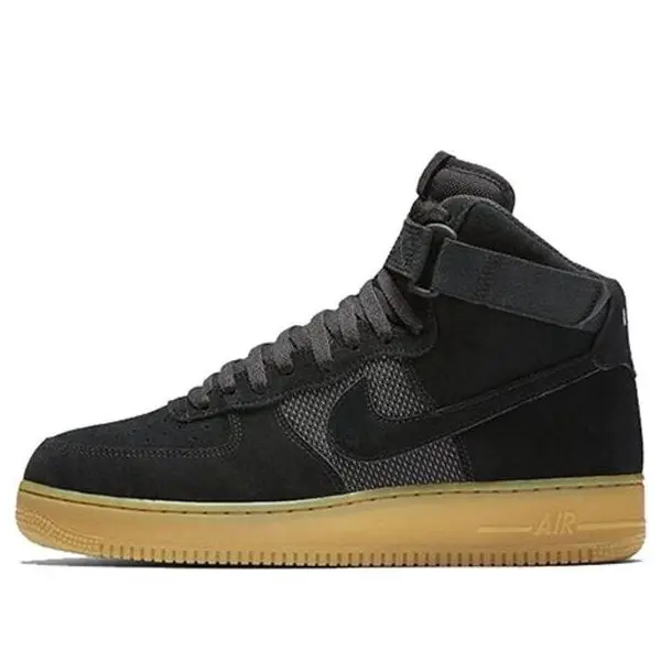 Nike Force 1 High '07 Lv8 Gum Sole High Top Sneakers - Black