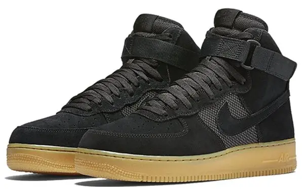 Nike Force 1 High '07 Lv8 Gum Sole High Top Sneakers - Black