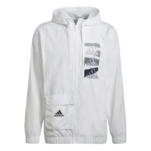 Adidas Logo Zip-up Hooded Jacket - Multi-color