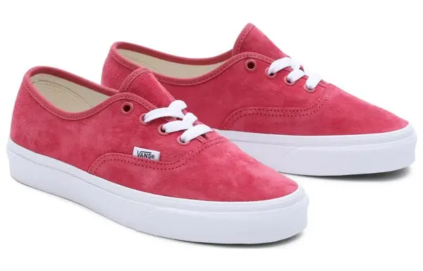 VANS Pig Suede Authentic Lace Up Sneakers - Red