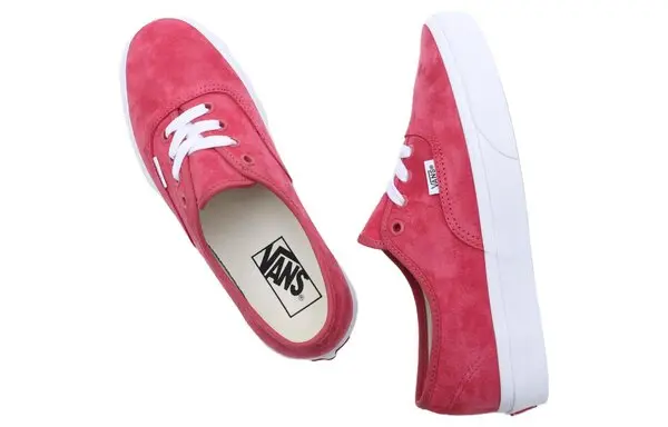VANS Pig Suede Authentic Lace Up Sneakers - Red