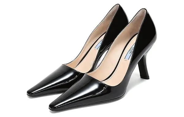 Prada Patent Leather High Heel Pumps - Black