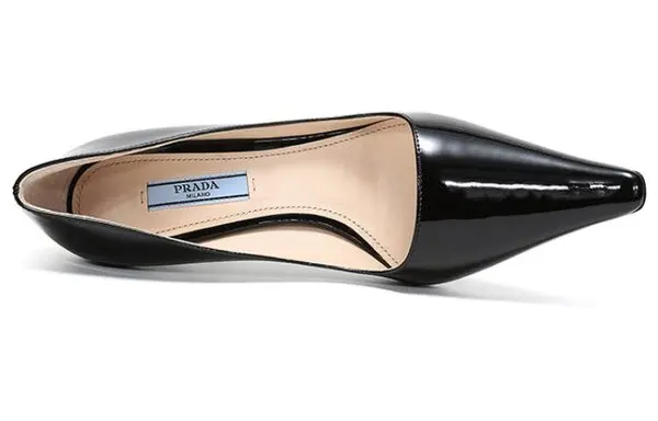 Prada Patent Leather High Heel Pumps - Black