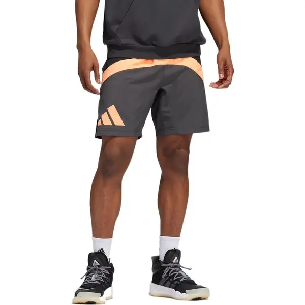 Adidas Galaxy Stripe Logo Straight Shorts - Gray