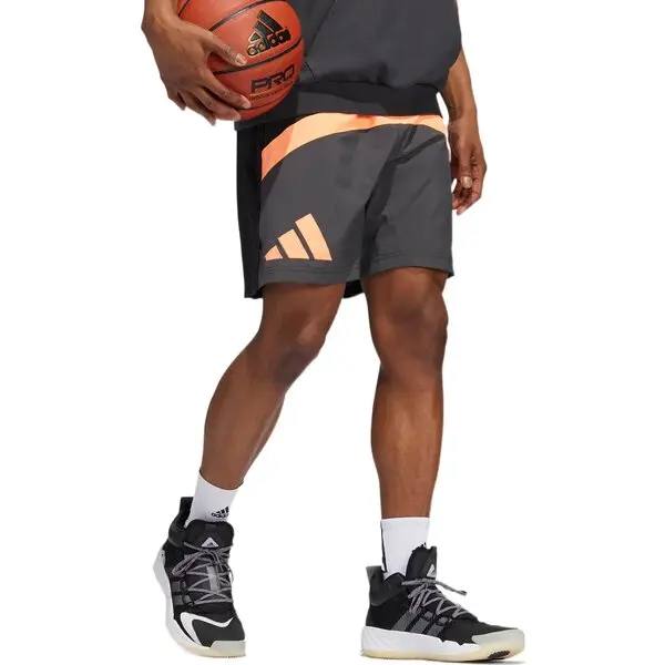 Adidas Galaxy Stripe Logo Straight Shorts - Gray