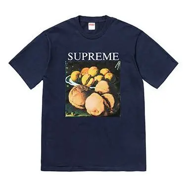 Supreme Fw18 Still Life Tee Navy Printing Short Sleeve Navy