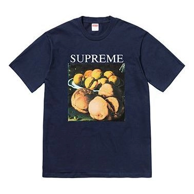 Supreme Fw18 Still Life Tee Navy Printing Short Sleeve Navy - Blue