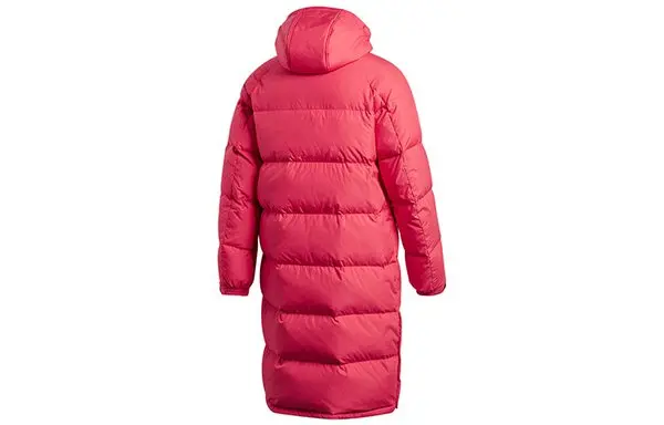 Adidas Long Hooded Down Jacket - Light Red