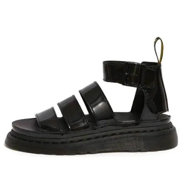 Dr. Martens Clarissa Ii Patent Leather Strap Sandals - Black