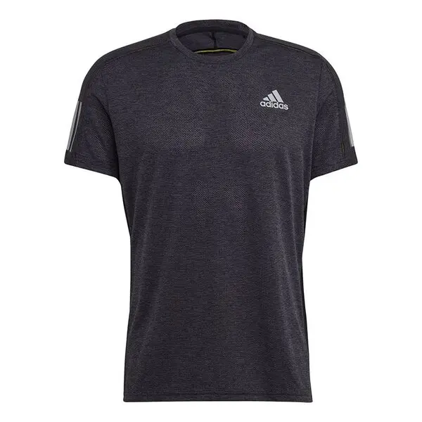 Adidas Own The Run Short Sleeve Performance Tee - Heathered Charcoal