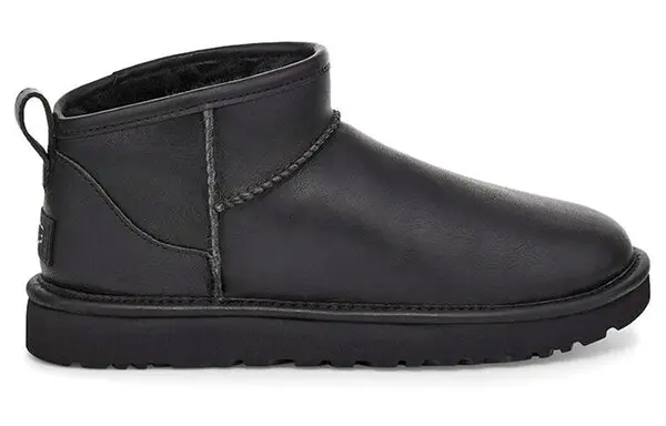 UGG Classic Ultra Mini Leather Boots - Black