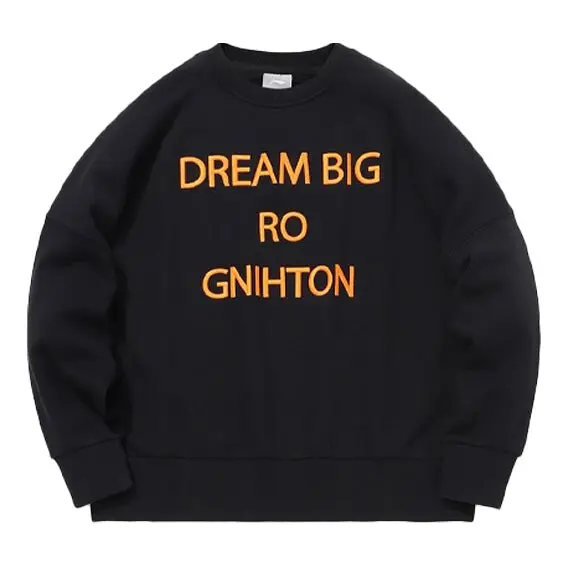 LI-NING Sports Fashion Series Alphabet Embroidered Fleece Pullover - Black