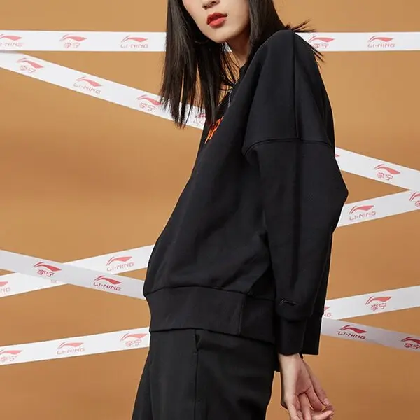 LI-NING Sports Fashion Series Alphabet Embroidered Fleece Pullover