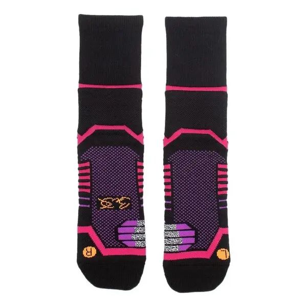 LI-NING Way Of Wade Mid Cut Basketball Socks - Black/pink