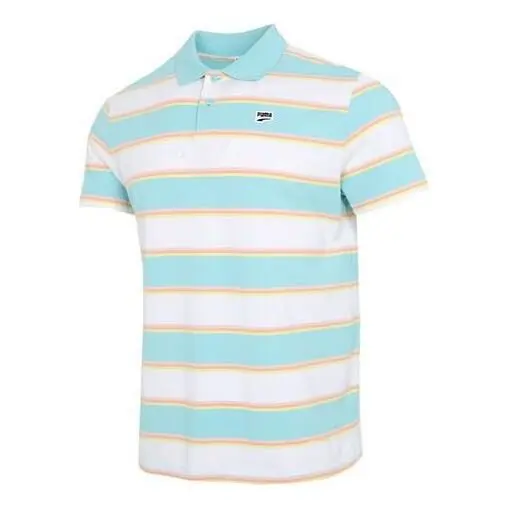 PUMA Downtown Stripe Polo Tee Shirt 'white