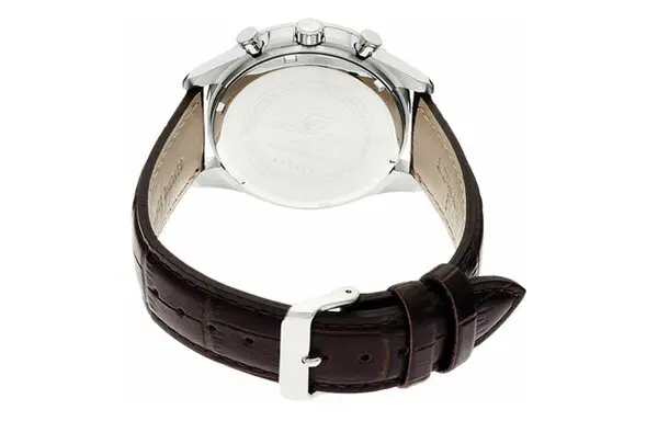 Casio Edifice Analog Watch With Brown Leather Strap