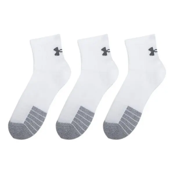 Under Armour Heatgear Quarter Socks 3 Pack - White/grey