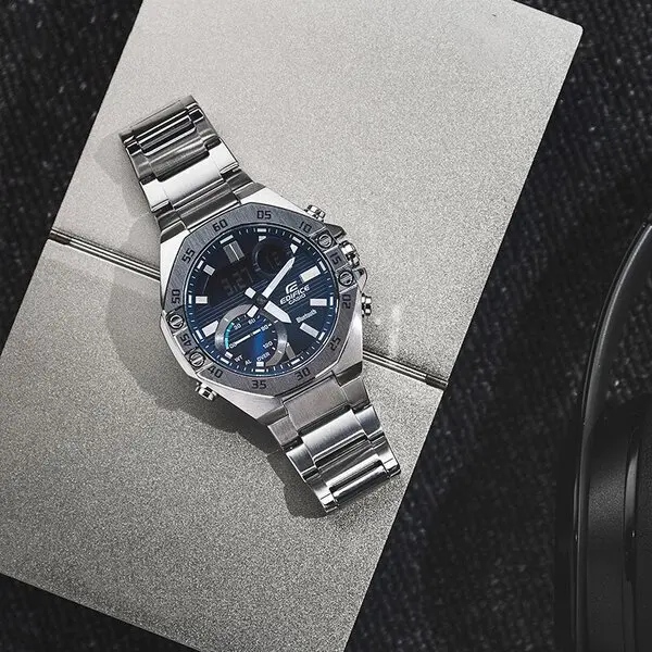 Casio Edifice Stainless Steel Analog-digital Watch - Silver