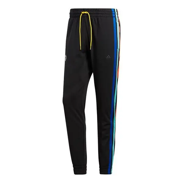 Adidas Harden Fle Pant Basketball Polar Fleece Bundle Feet Sports Long Pants - Black