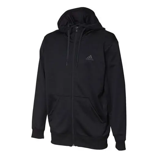 Adidas Hooded Zip-up Knit Track Jacket - Black