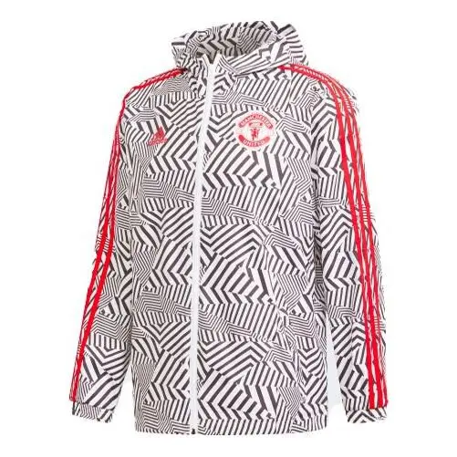 Adidas Manchester United Team Graphic Hooded Jacket - White