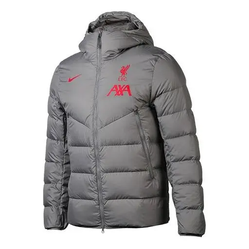 Nike Strike Printing Pattern Hooded Down Jacket - Grey