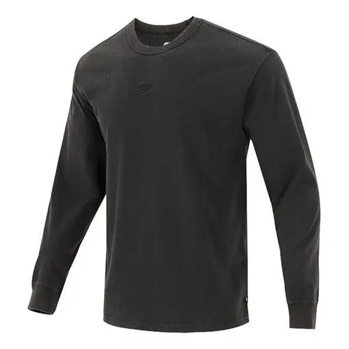 Nike Solid Color Small Logo Round Neck Long Sleeves Black T-shirt - Multi-color