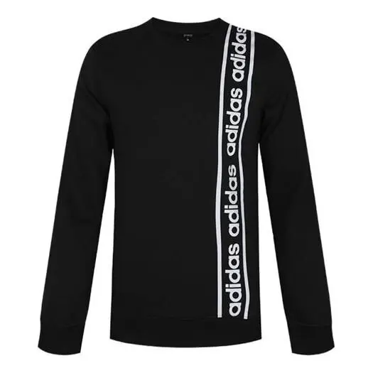 Adidas Crewneck Sweatshirt With Letter Print Detailing - Black