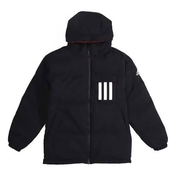 Adidas Rev 3st Down Ho Stay Warm Reversible Outdoor Hooded Down Jacket - Black