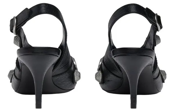 Balenciaga Cagole Slingback 70mm Pumps - Black/silver