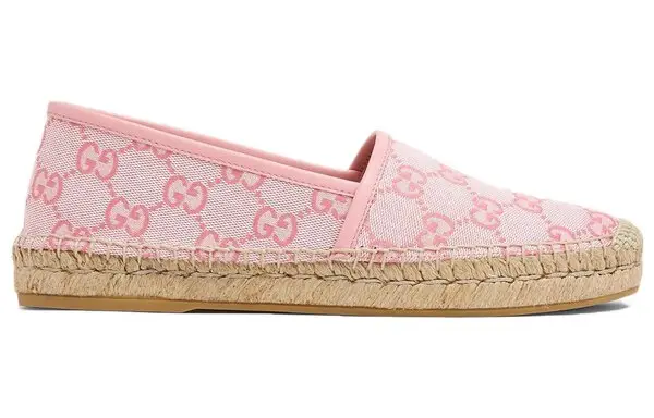 Gucci Gg Monogram Espadrilles - Pink/brown