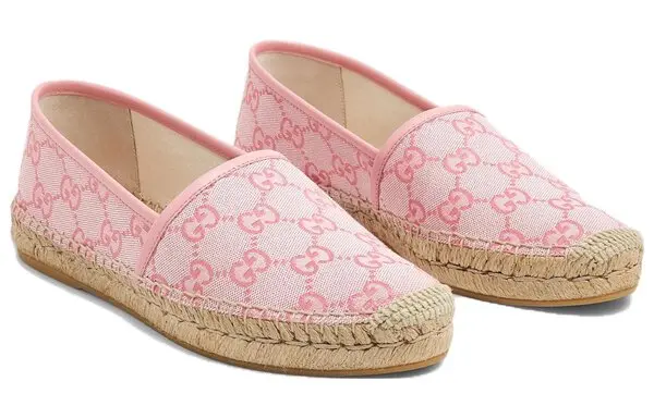 Gucci Gg Monogram Espadrilles - Pink/brown