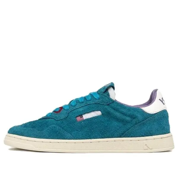 AUTRY Suede Low Top Sneakers - Teal/white/red