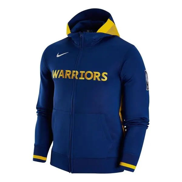 Nike X Nba Golden State Warriors Showtime Full-zip Hoodie - Navy
