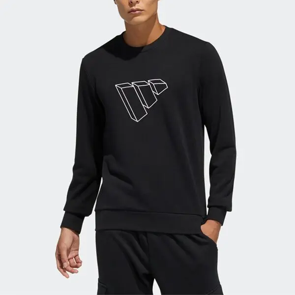 Adidas Fi Swt Ft Bos Logo Printing Sports Round Neck Pullover