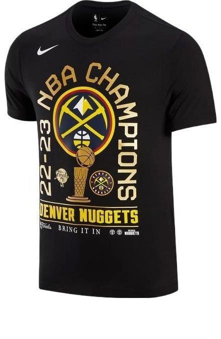 Nike Denver Nuggets Team Badge Round Neck Pullover Short Sleeve T-shirt