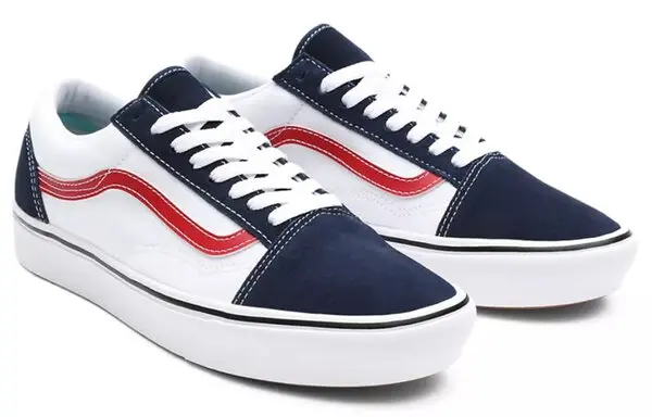 VANS Old Skool Comfycush Sneakers - White/red/blue