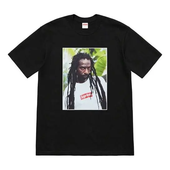 Supreme Buju Banton Tee Reggae Character Printing Short Sleeve - Black