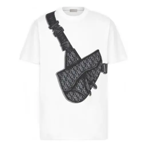 Dior Compact Spinning Cotton Saddle Bag Print T-shirt - White
