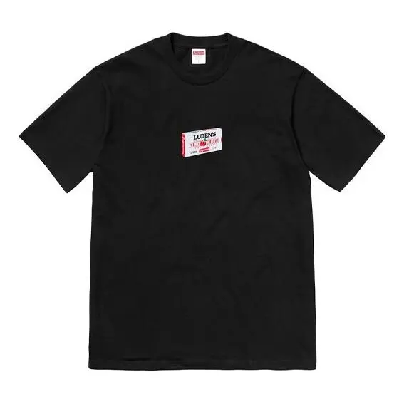 Supreme Fw18 Ludens Tee Cherry Candy Box Printing Short Sleeve - Black