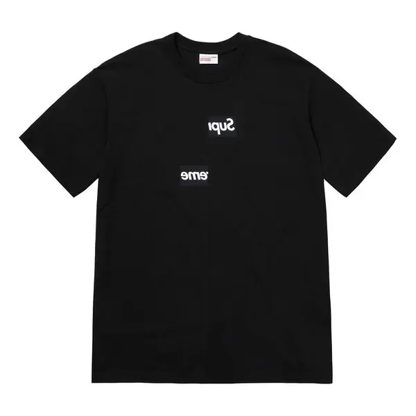 Supreme Fw18 X Comme Des Garcons Shirt Split Box Logo Tee Logo Tee - Black