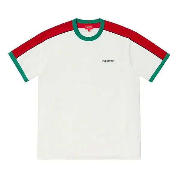 Supreme Ss19 Shoulder Stripe Terry Ss Top Tee - White