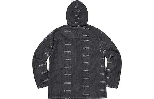 Supreme Ss19 Logo Denim Turnout Jacket - Black